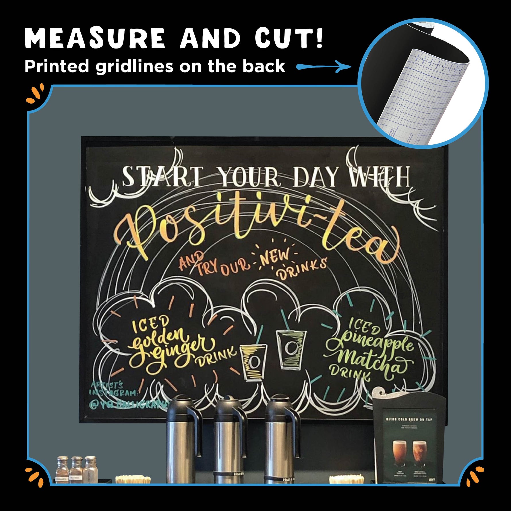 Chalkboard Contact Paper | Black Vinyl Self Adhesive | VersaChalk