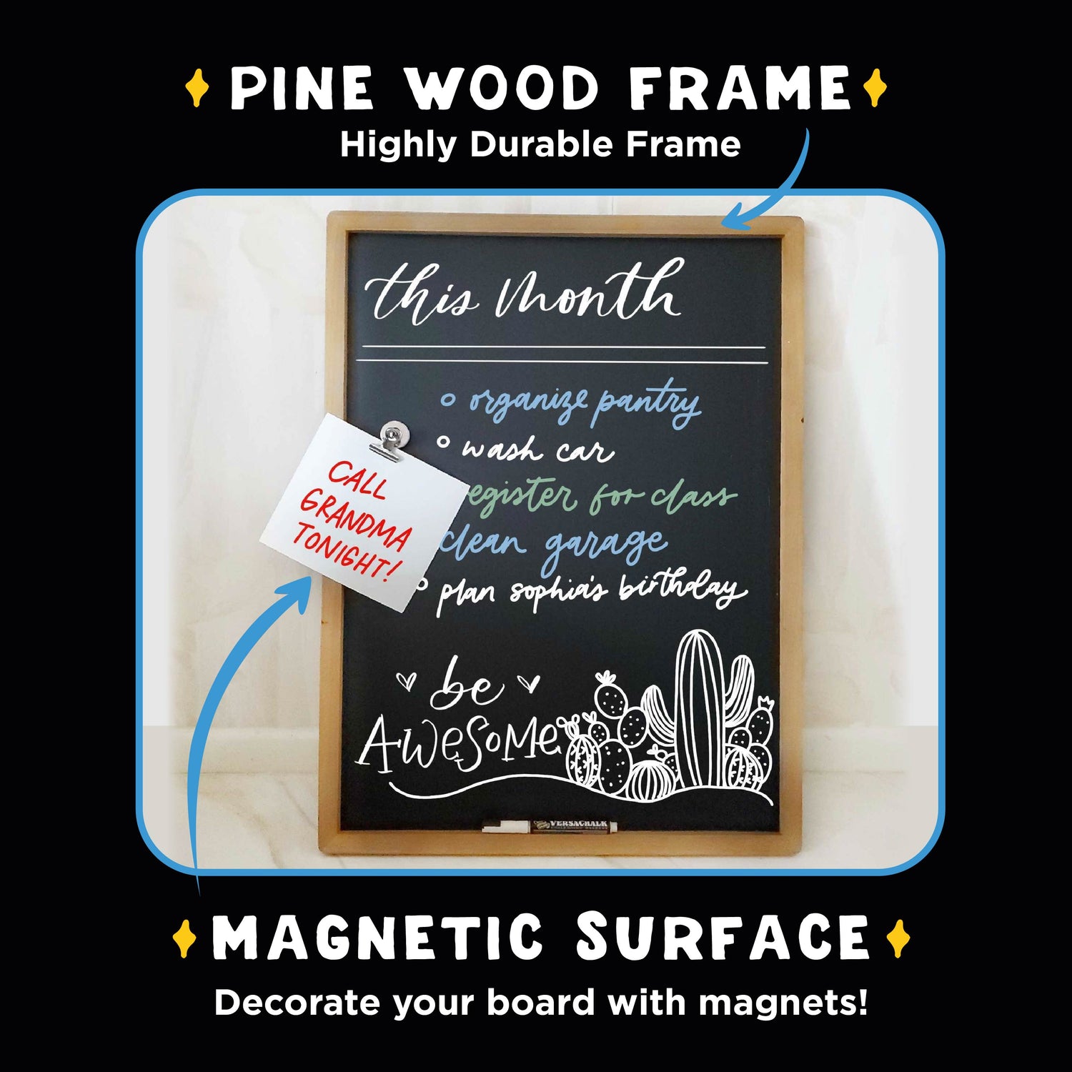 Wood Framed Magnetic Chalkboards | VersaChalk
